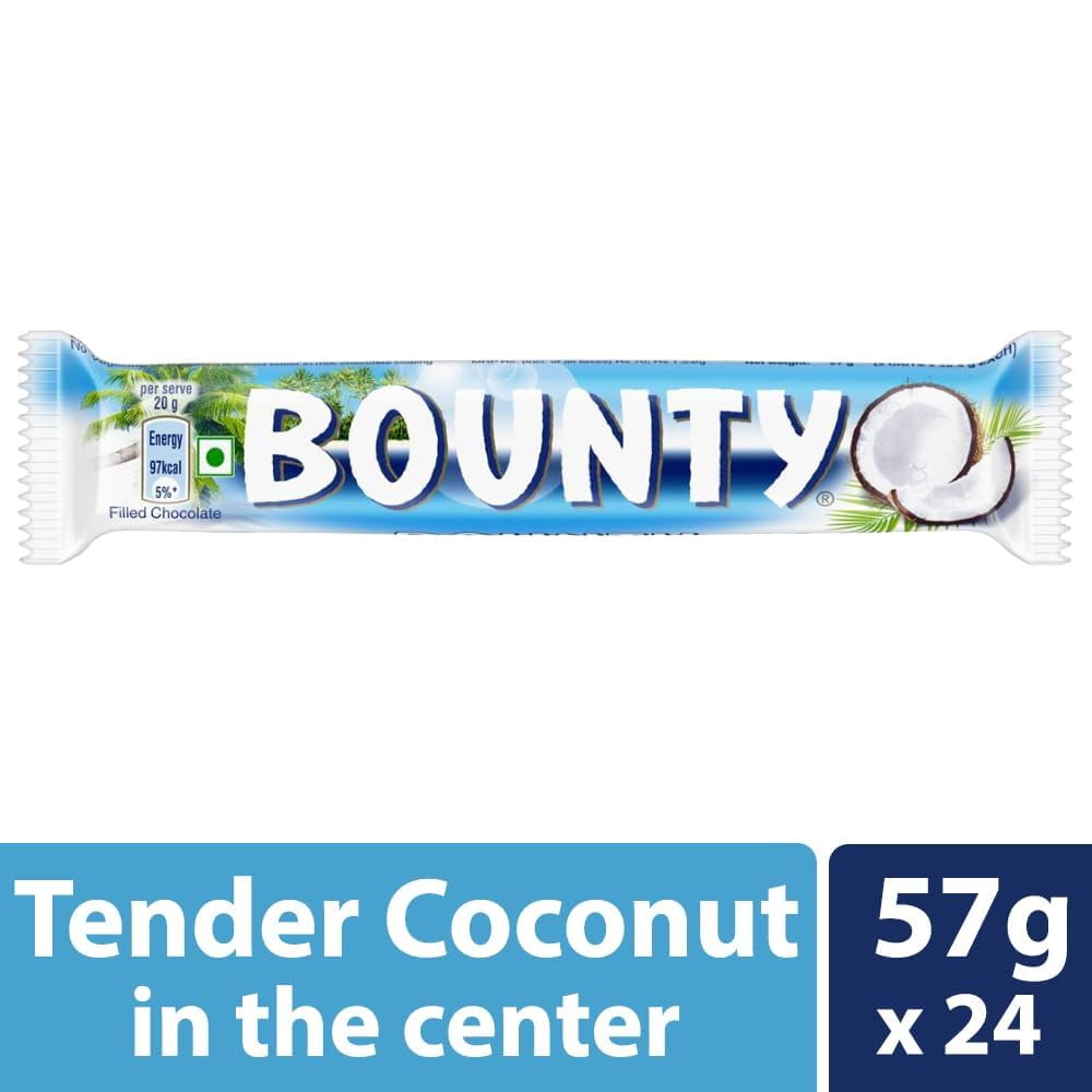 Bounty Bar Milk Chocolate Covered Coconut By Mars, (24-57gram Bars Per ...
