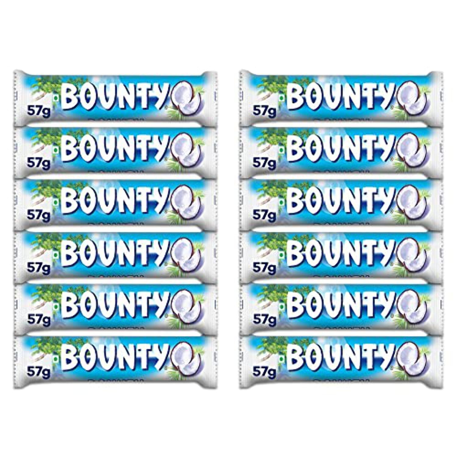 Bounty Coconut Chocolate Bar 57g Pack of 12 - Walmart.com
