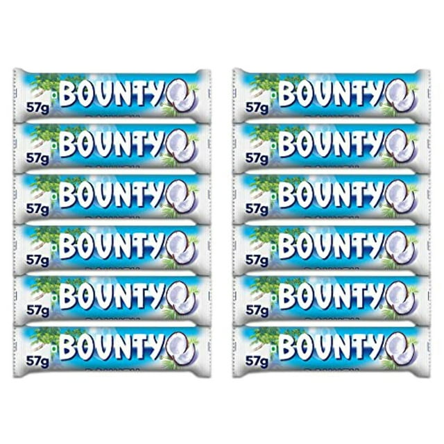 Bounty Coconut Chocolate Bar 57g Pack of 12 - Walmart.com