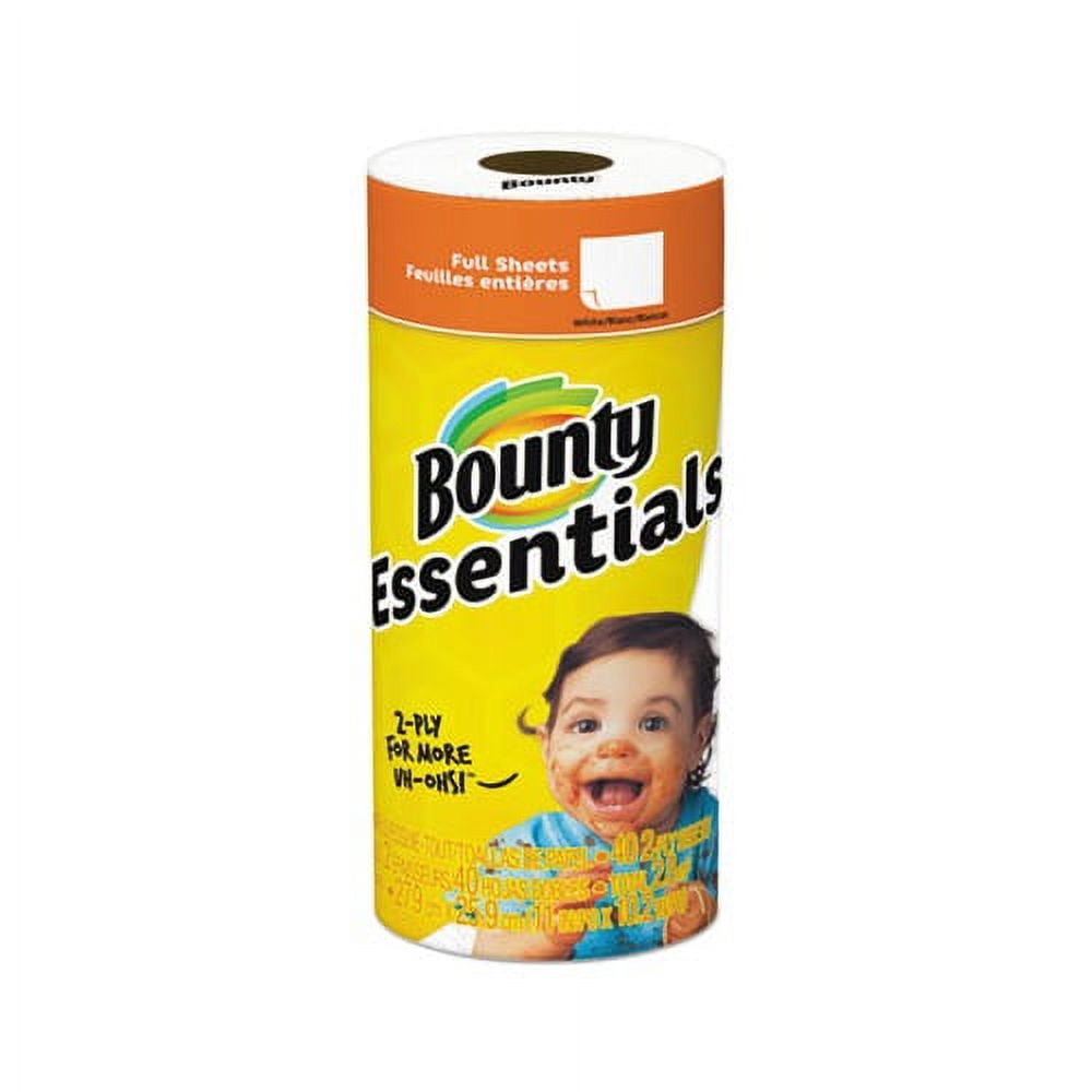 Bounty Essentials Paper Towels 2-Ply, White, 10.2" x 11", 40 Sheets ...