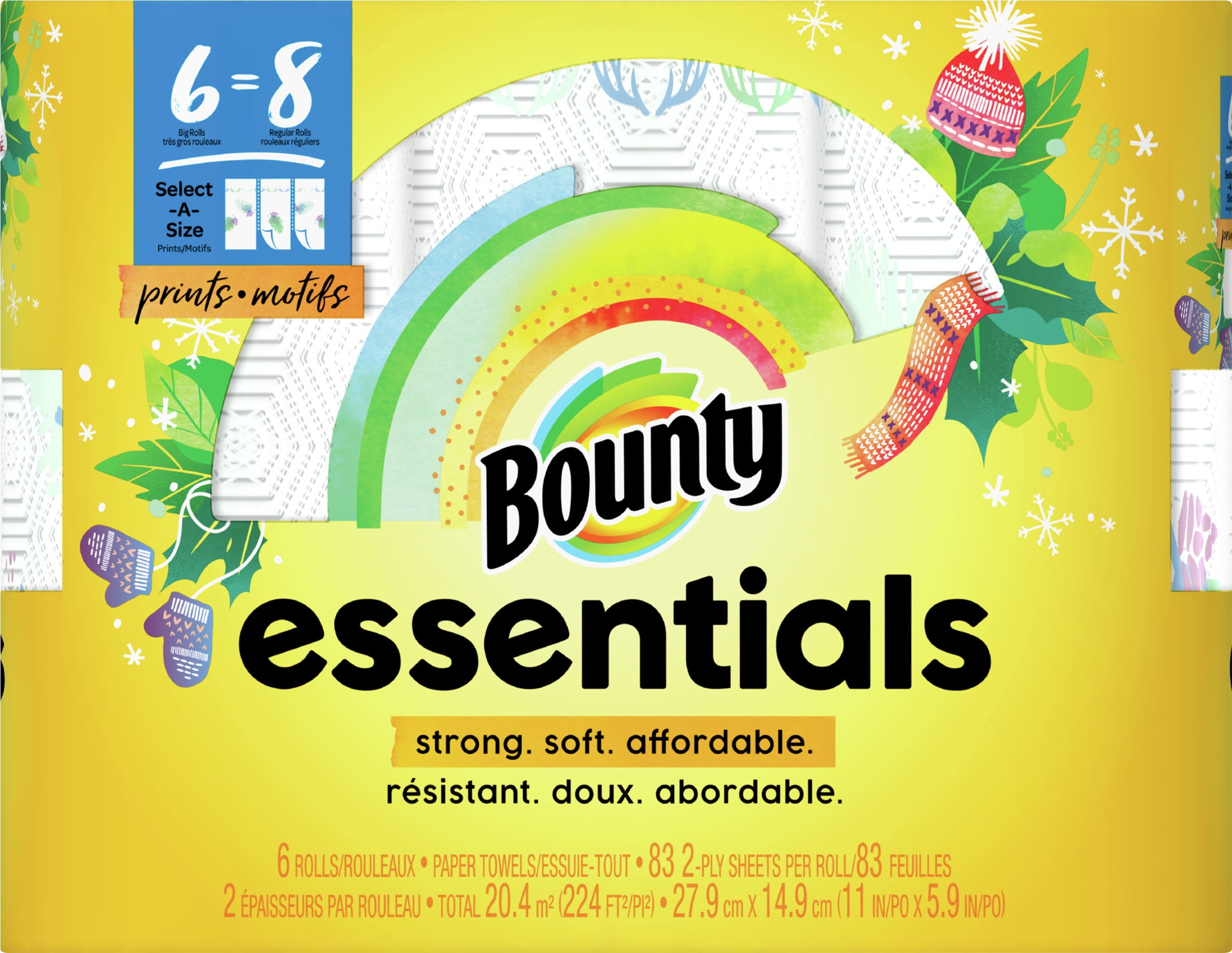 Bounty Essentials Select-A-Size Paper Towels Big Rolls - Walmart.com