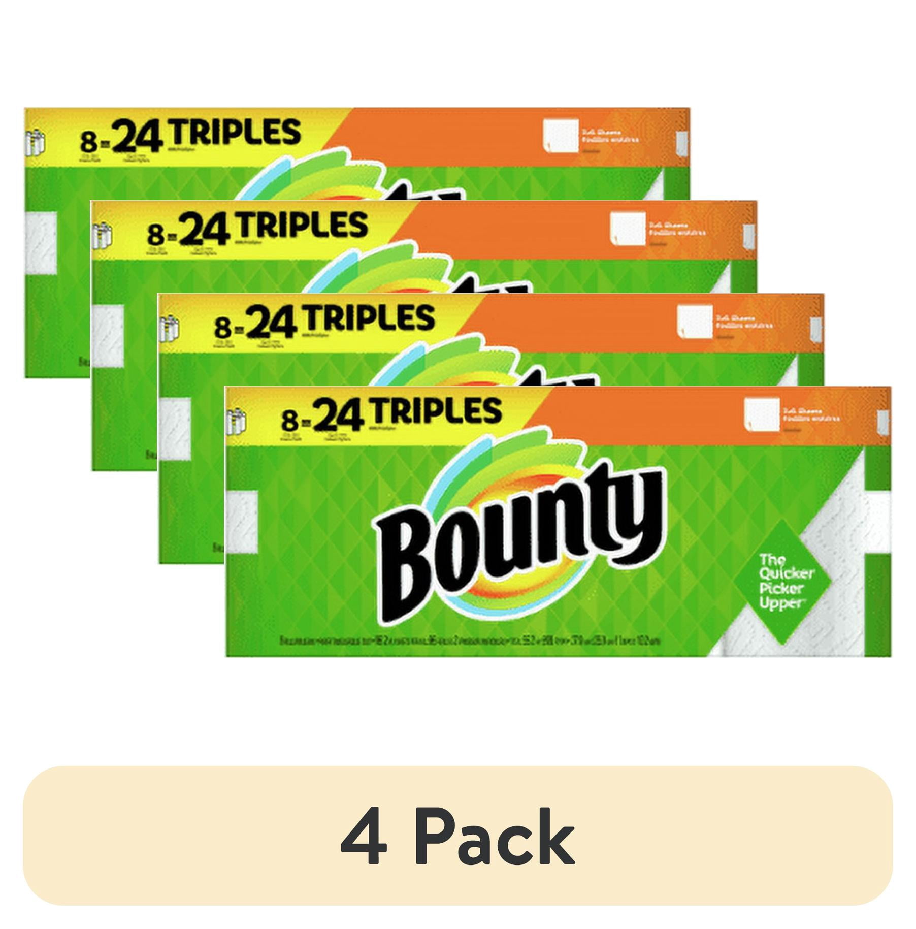 (4 pack) Bounty Paper Towels, White, 8 Triple Rolls, 8 Count - Walmart.com