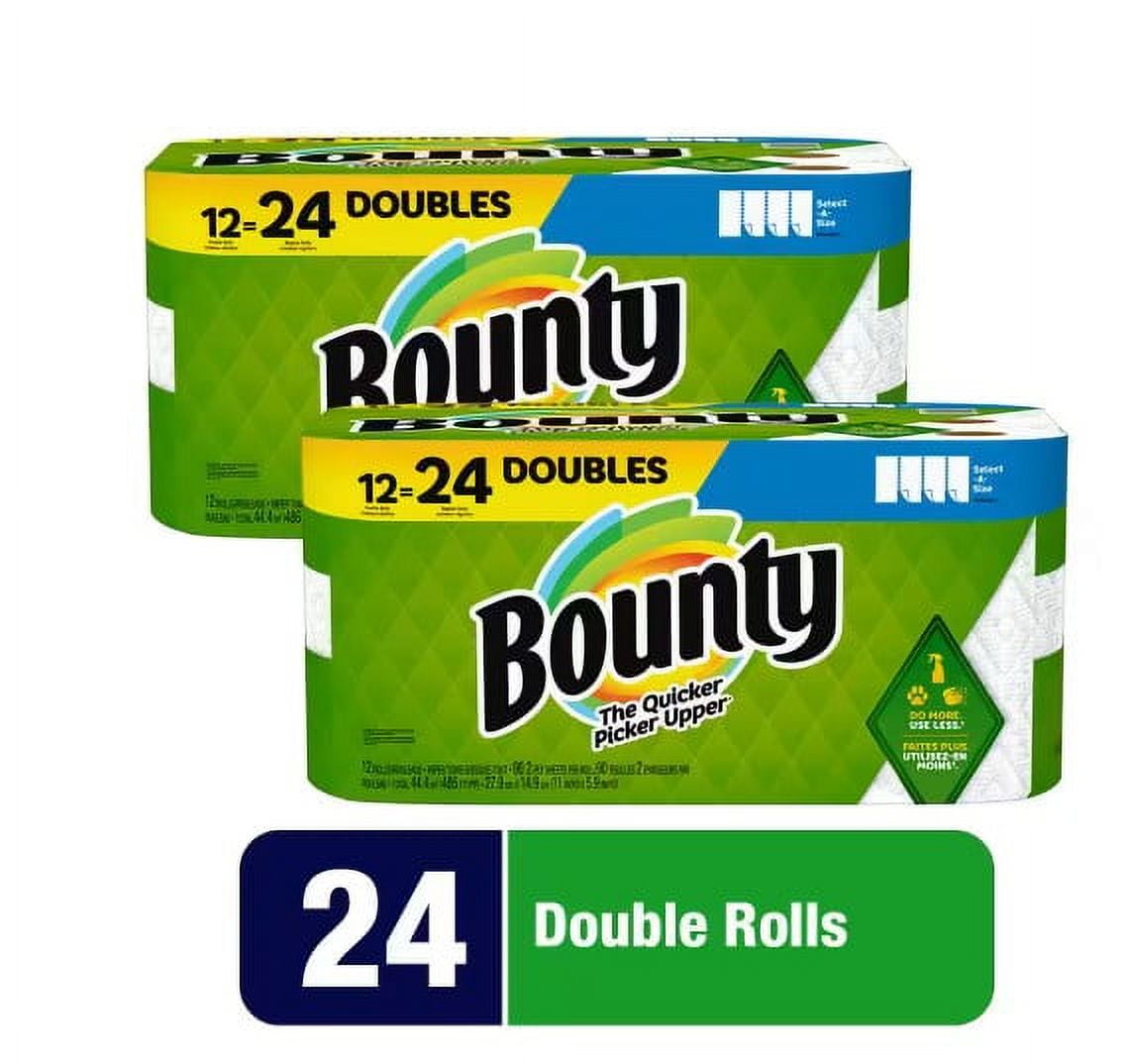Bounty Select-A-Size White Paper Towel, 12 Double Rolls, Multi-Pack 2 ...