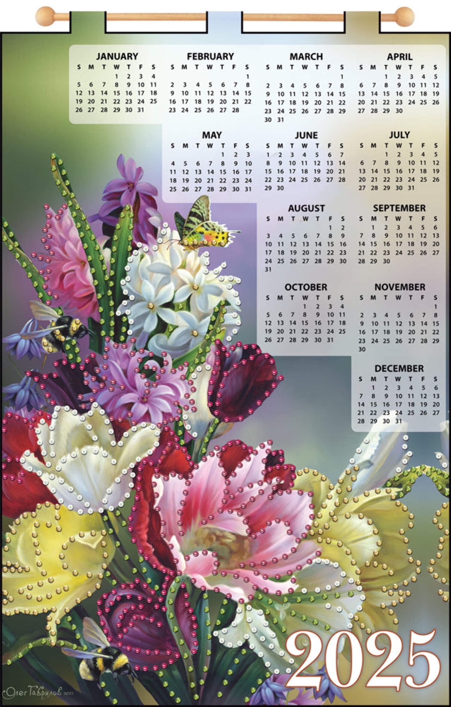 Bouquet 2025 Felt Sequin Calendar - Walmart.com