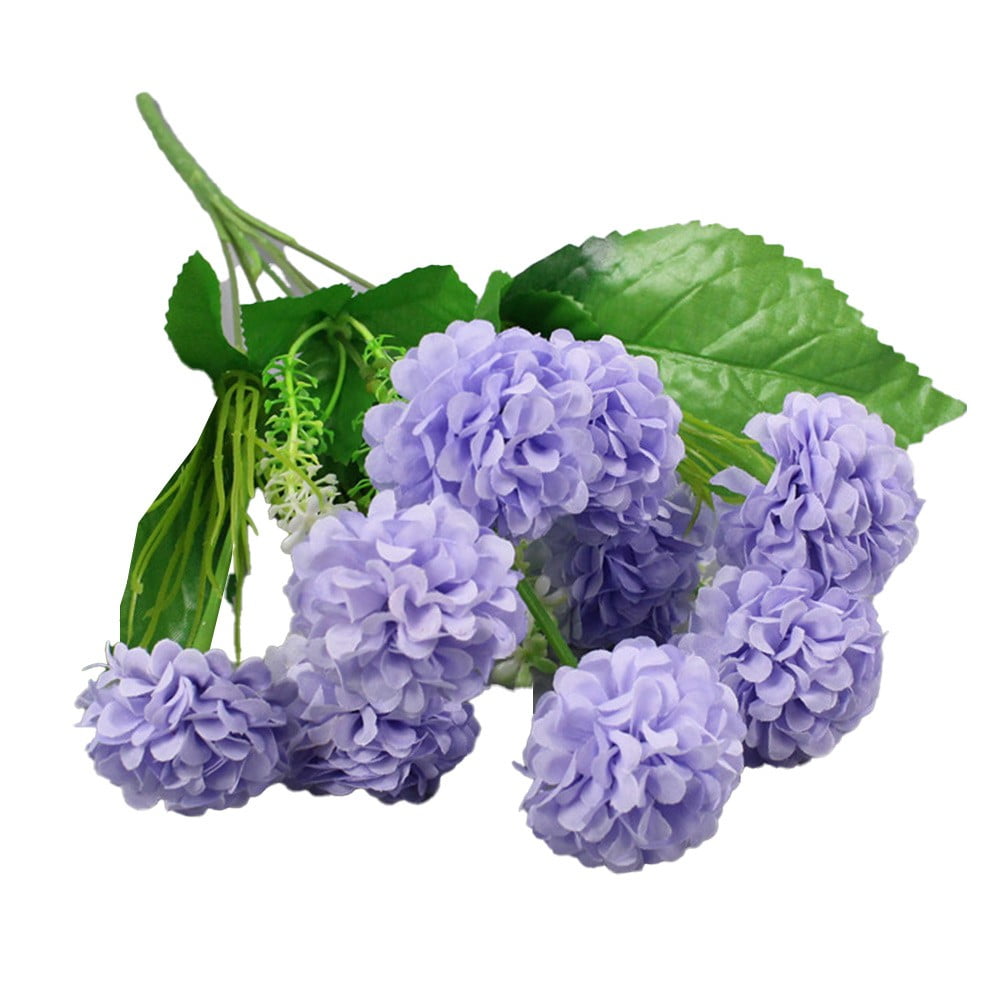 Bouquet 9 Heads Artificial Hydrangea Flower Bunch Wedding Artificial ...