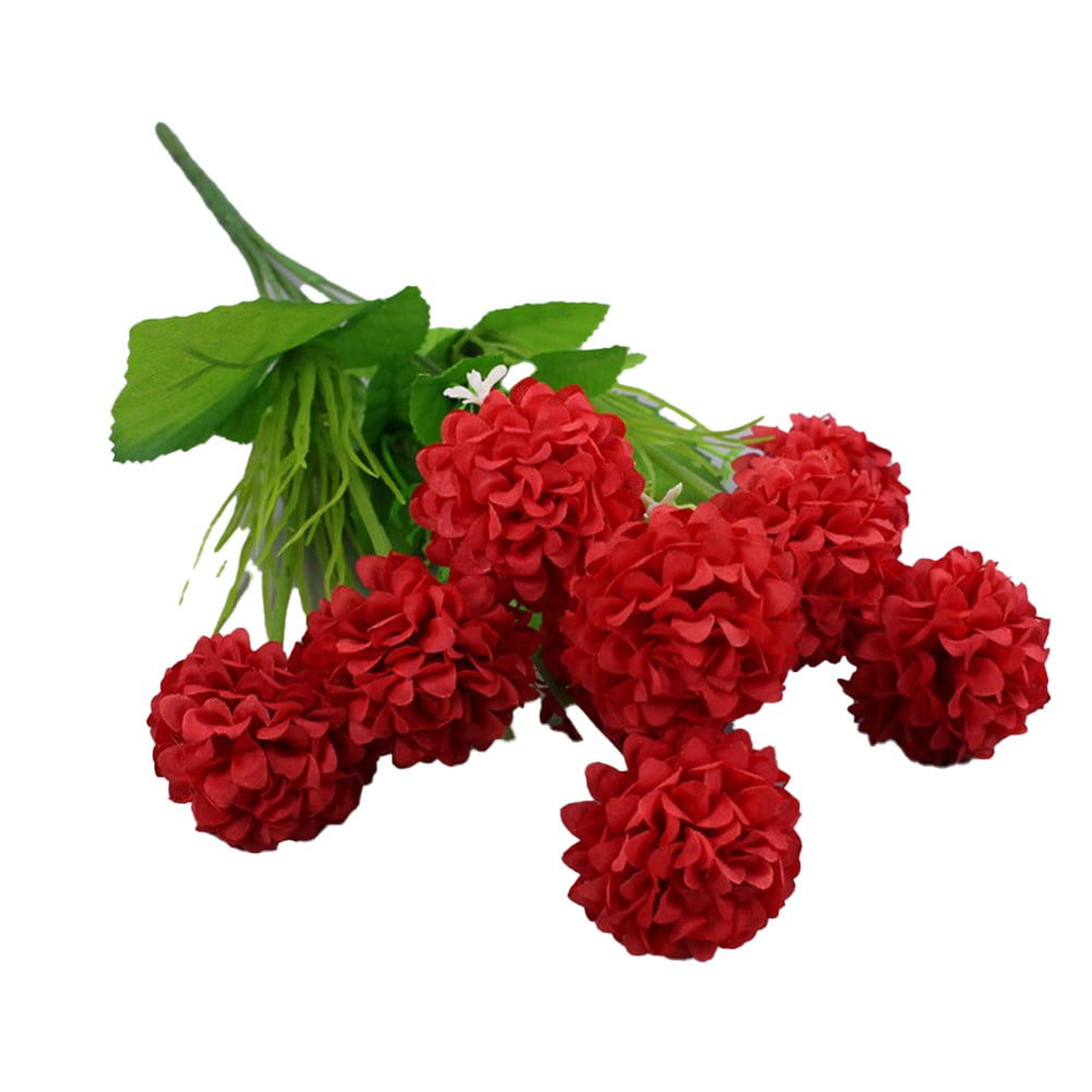 Bouquet 9 Heads Artificial Hydrangea Flower Bunch Wedding Artificial ...