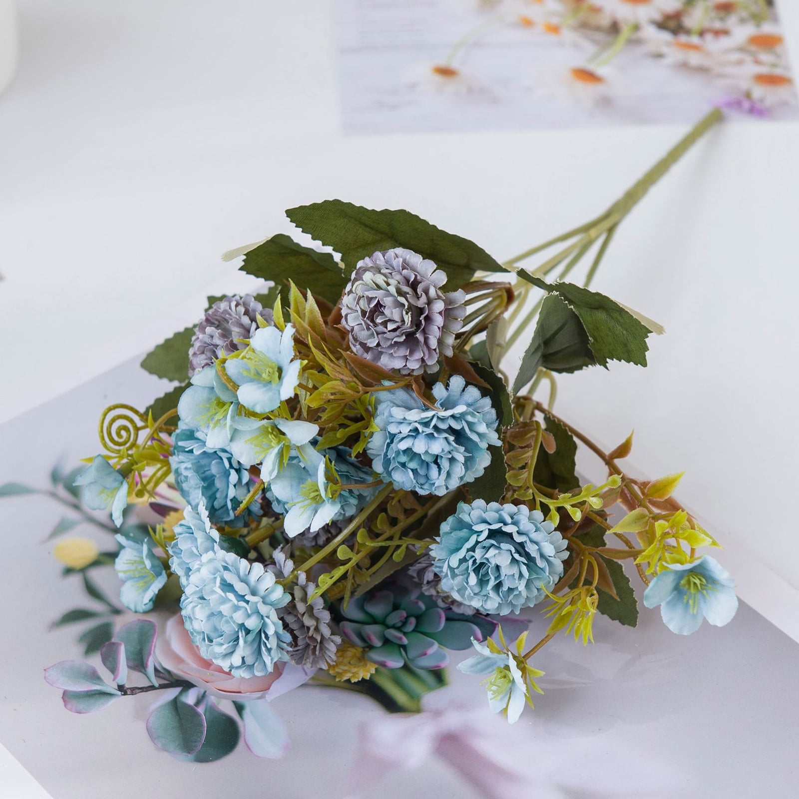 Bouquet of Artificial Silk Flower Carnations 11 Inch Realistic ...