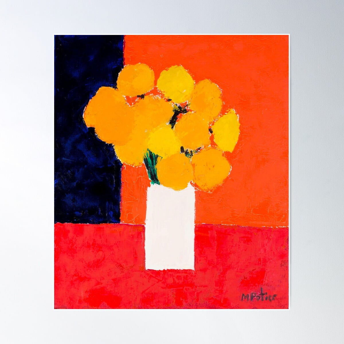 Bouquet Au Vase Blanc - Maurice Potier Poster Wall Art, Modern Wall ...