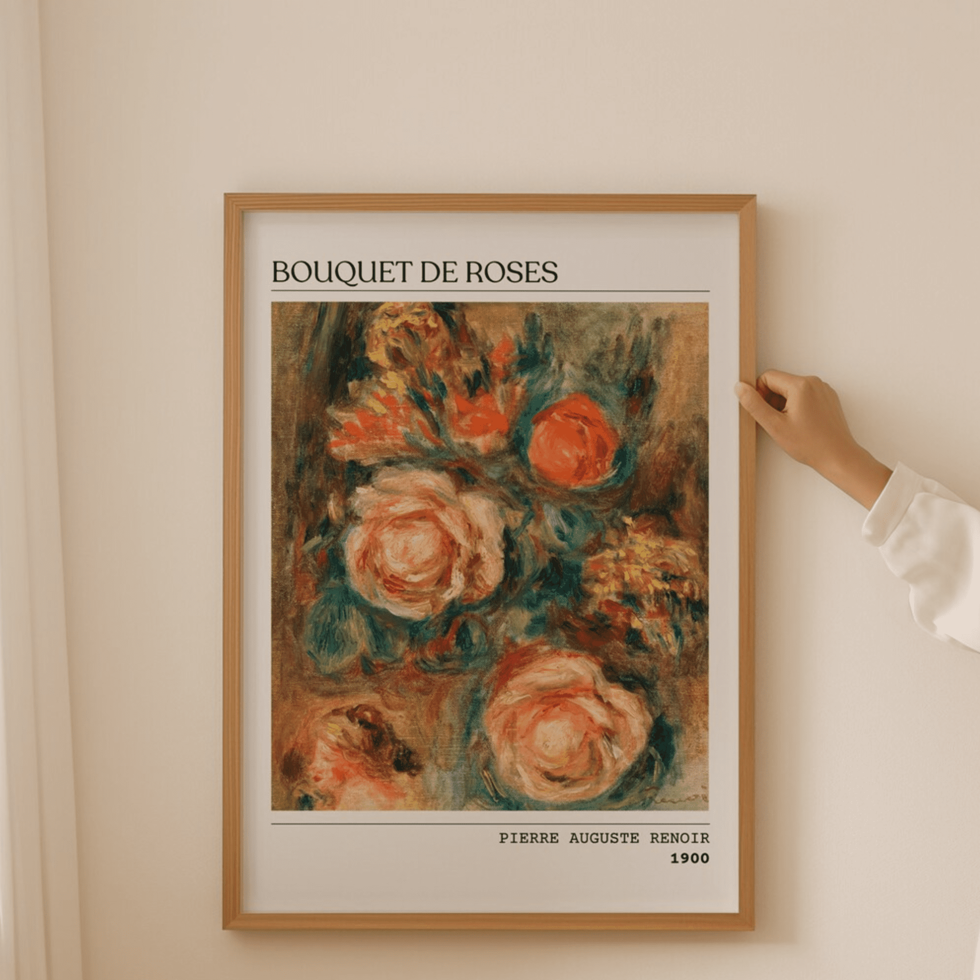 Bouquet De Roses French Floral Art Deco Rose Petals Wall Art Poster ...