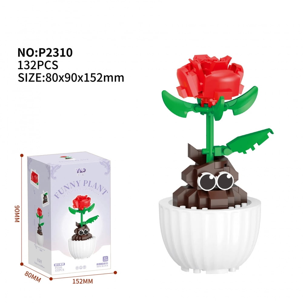 Bouquet Flower Children Toy Mini Diy Building Block Toy Bricks Blocks ...