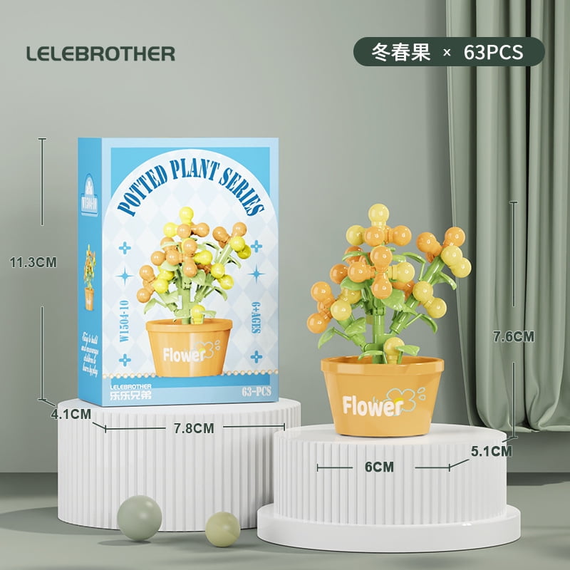 Bouquet Flower Mini Particle Blocks Flowers Model Micro Building Bricks ...