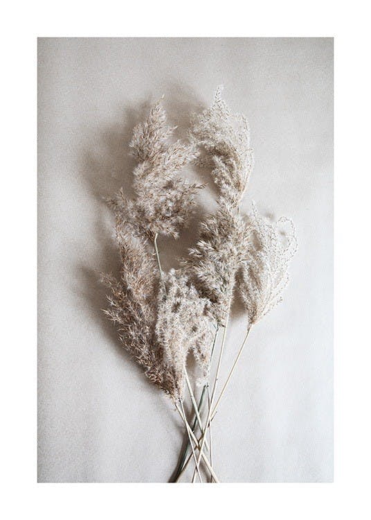 Bouquet Of Autumn Reeds Print Wall Art, Modern Wall Decor For Living ...