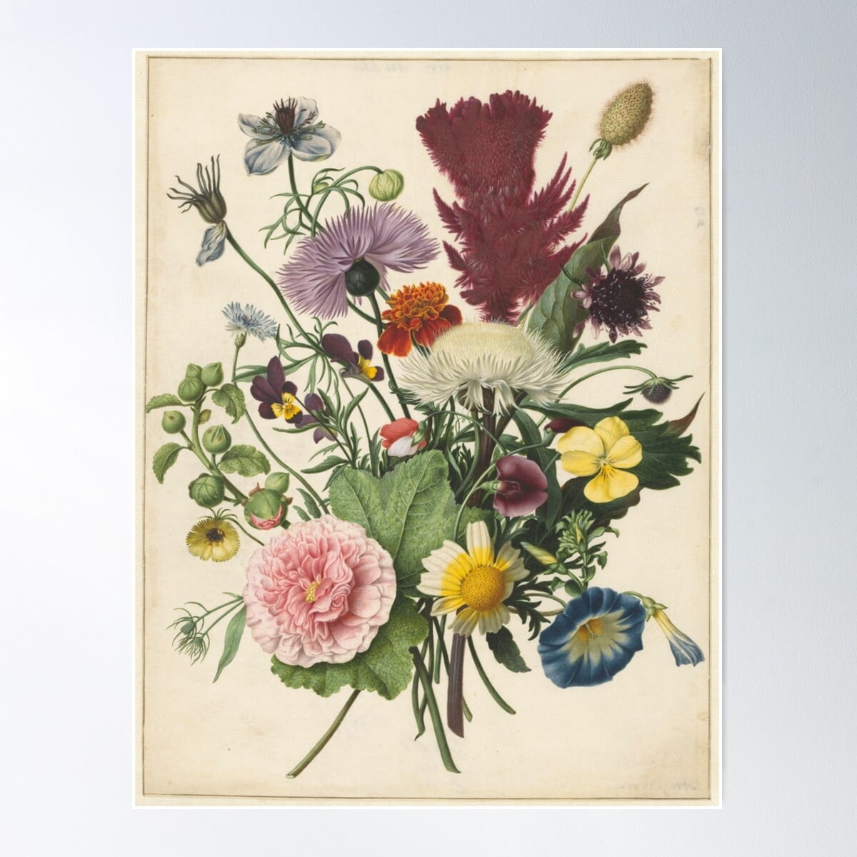 Bouquet Of Flowers, Anonymous, 1680. Poster Wall Art, Modern Wall Decor ...