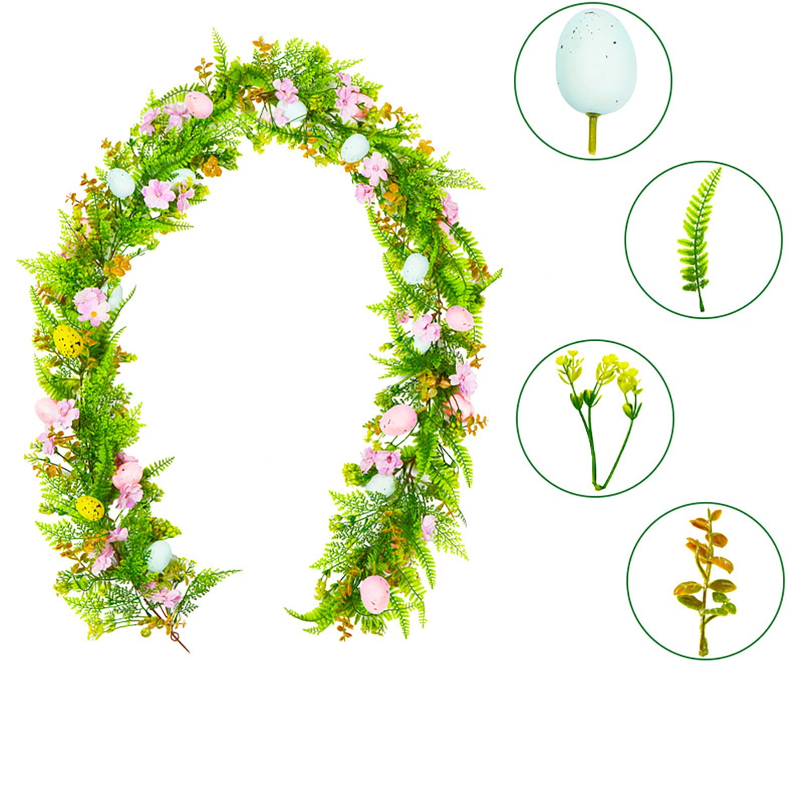 Bouquet Of Flowers Artificial Hanging Egg Greenery Vines Easter Home ...