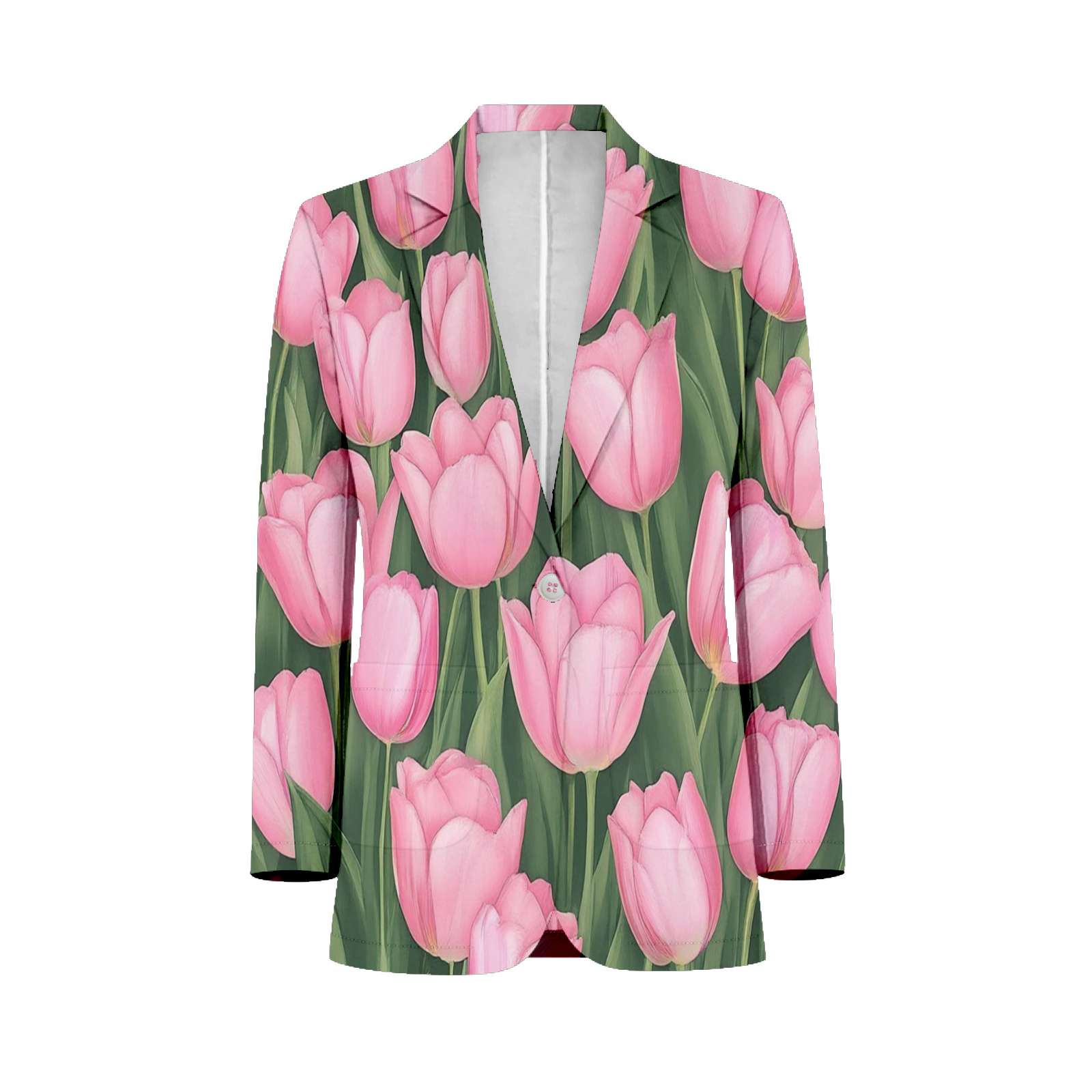 Bouquet Of Pink Tulips Flowers Mens Suits Shawl Collar Slim Fit Suit ...