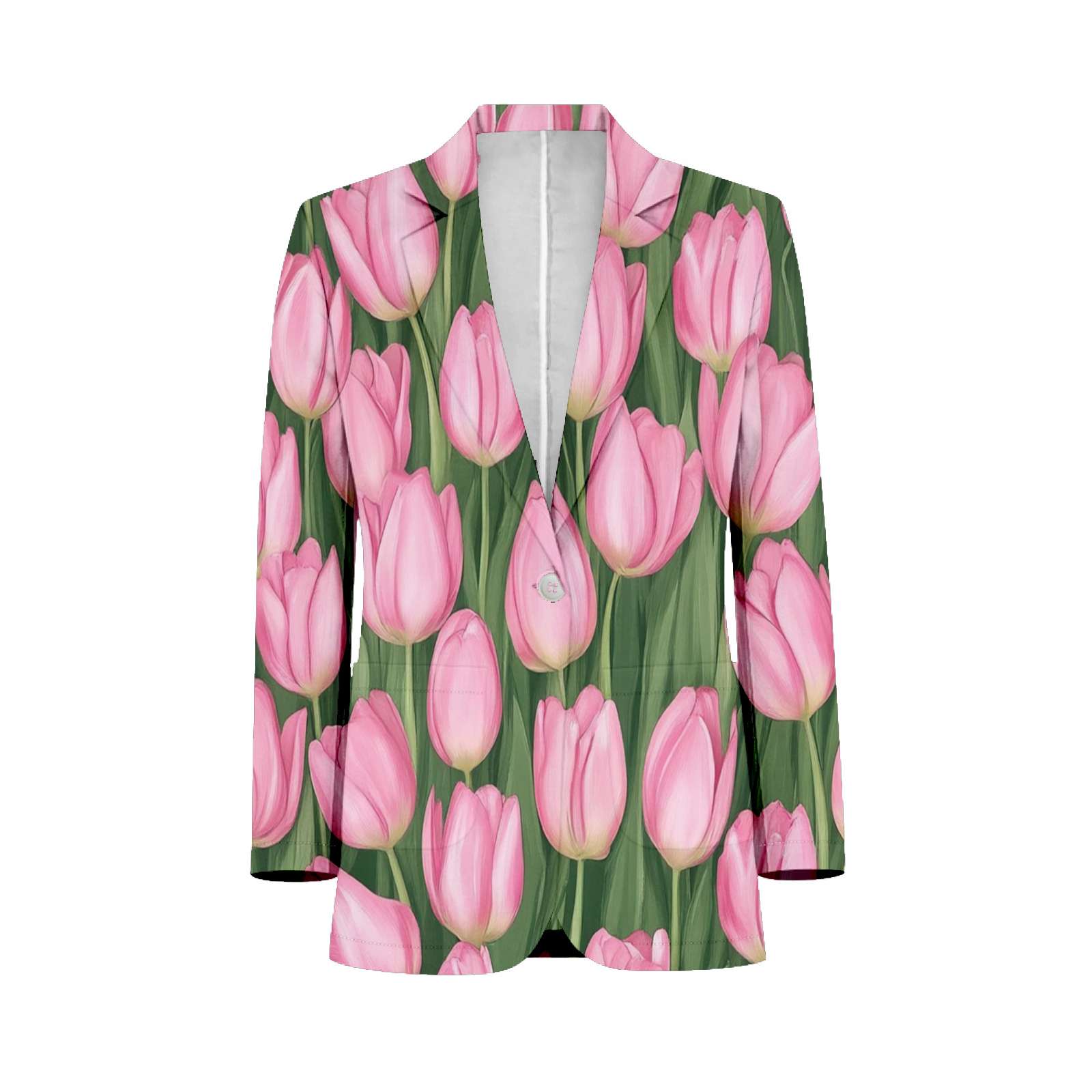 Bouquet Of Pink Tulips Flowers Mens Suits Shawl Collar Slim Fit Suit ...