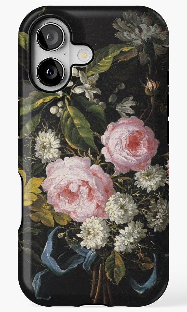 Bouquet Of Roses and Carnations Blue Ribbon Romantic Flower Case Phone ...
