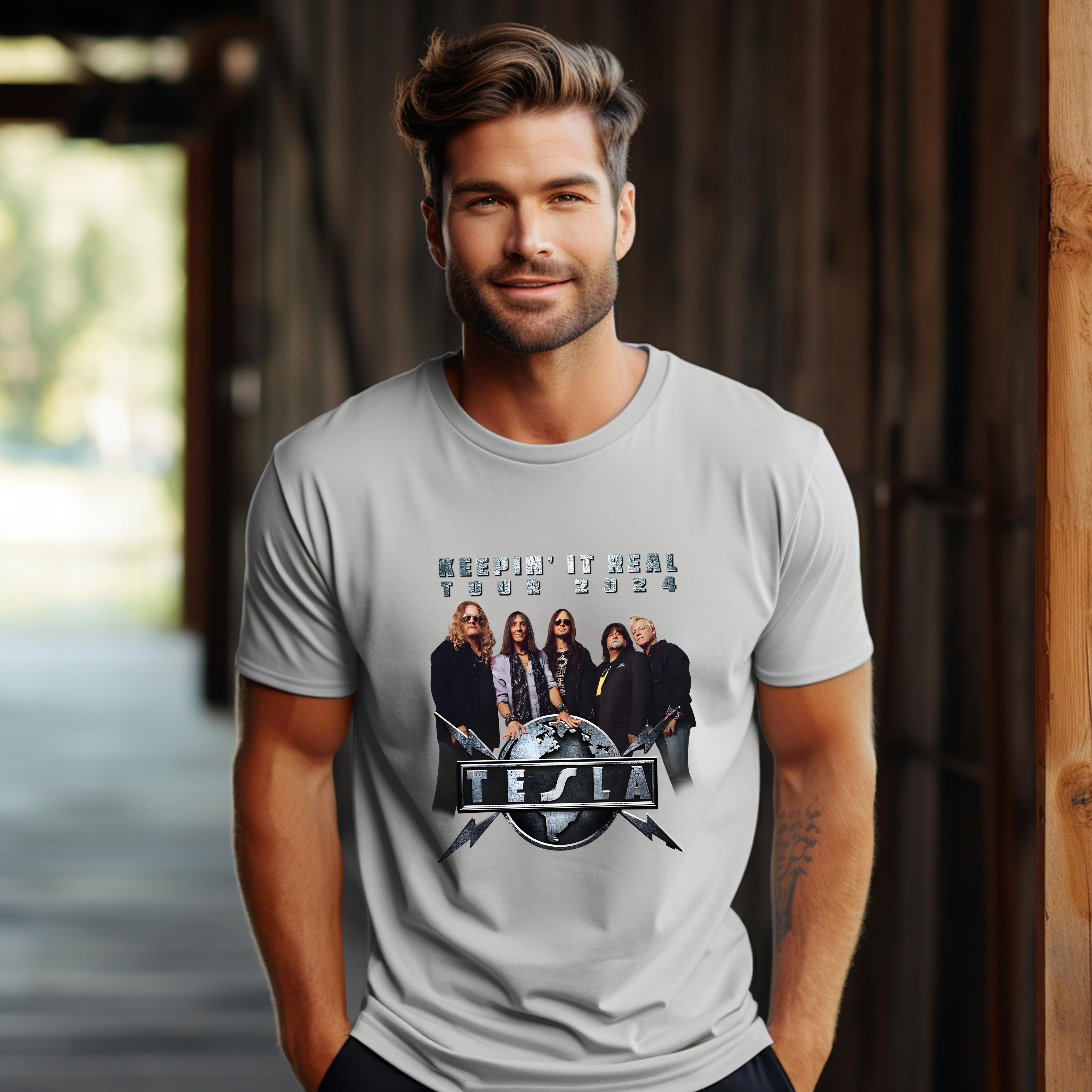 Bouquet Shirts Tesla Band Keepin It Real U S Tour 2024 Unisex T