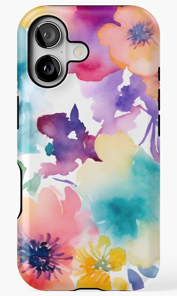 Bouquet Vibrant Flowers Watercolor Floral Garden Phone Case for iPhone ...