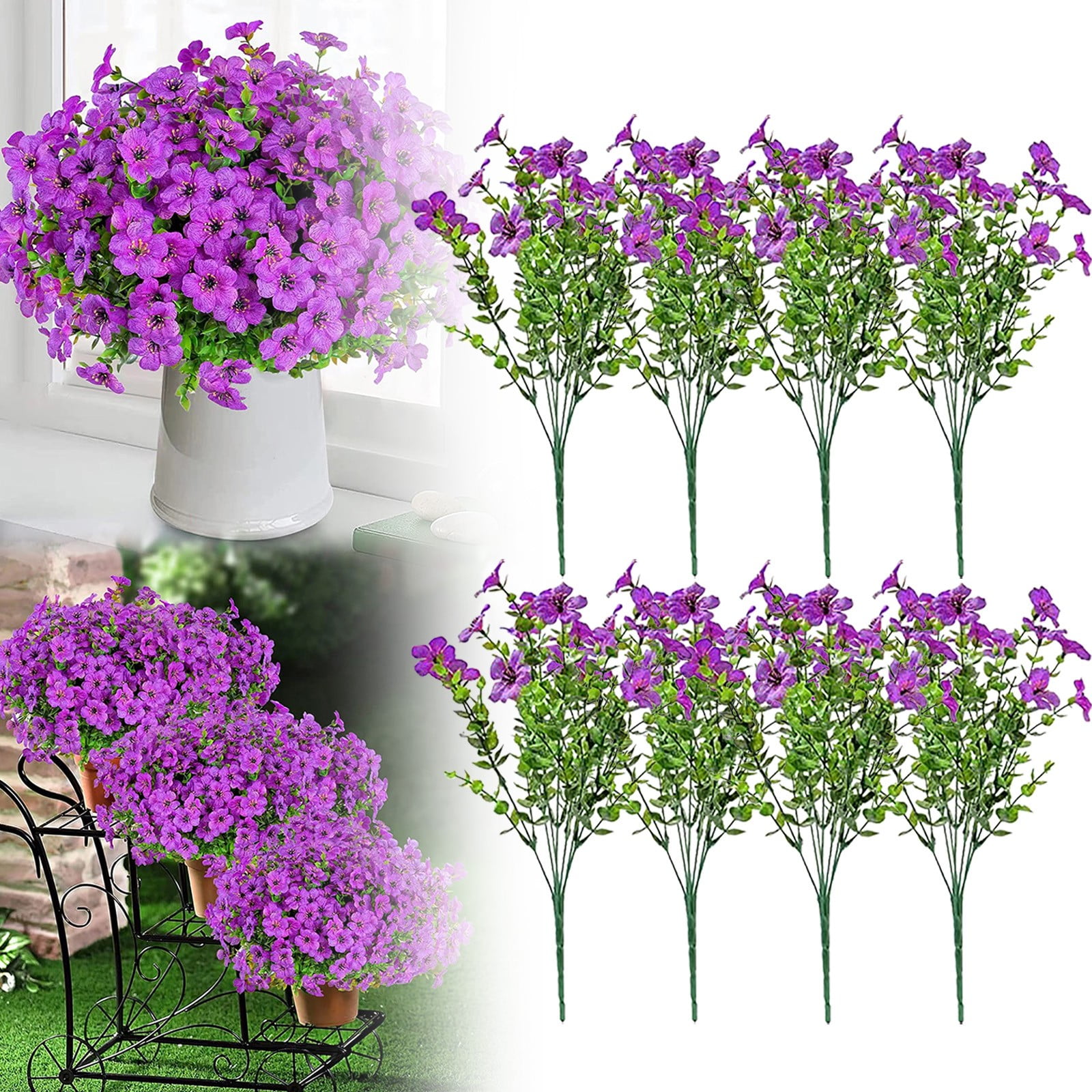 Bouquet of Violets Under $15 Aurlik 8 Outdoor Artificial Flowers ...