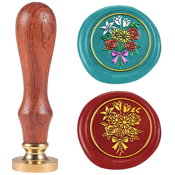 Bouquet Wax Seal Stamp Removable 1" Brass Sealing Wax Stamp Head with ...