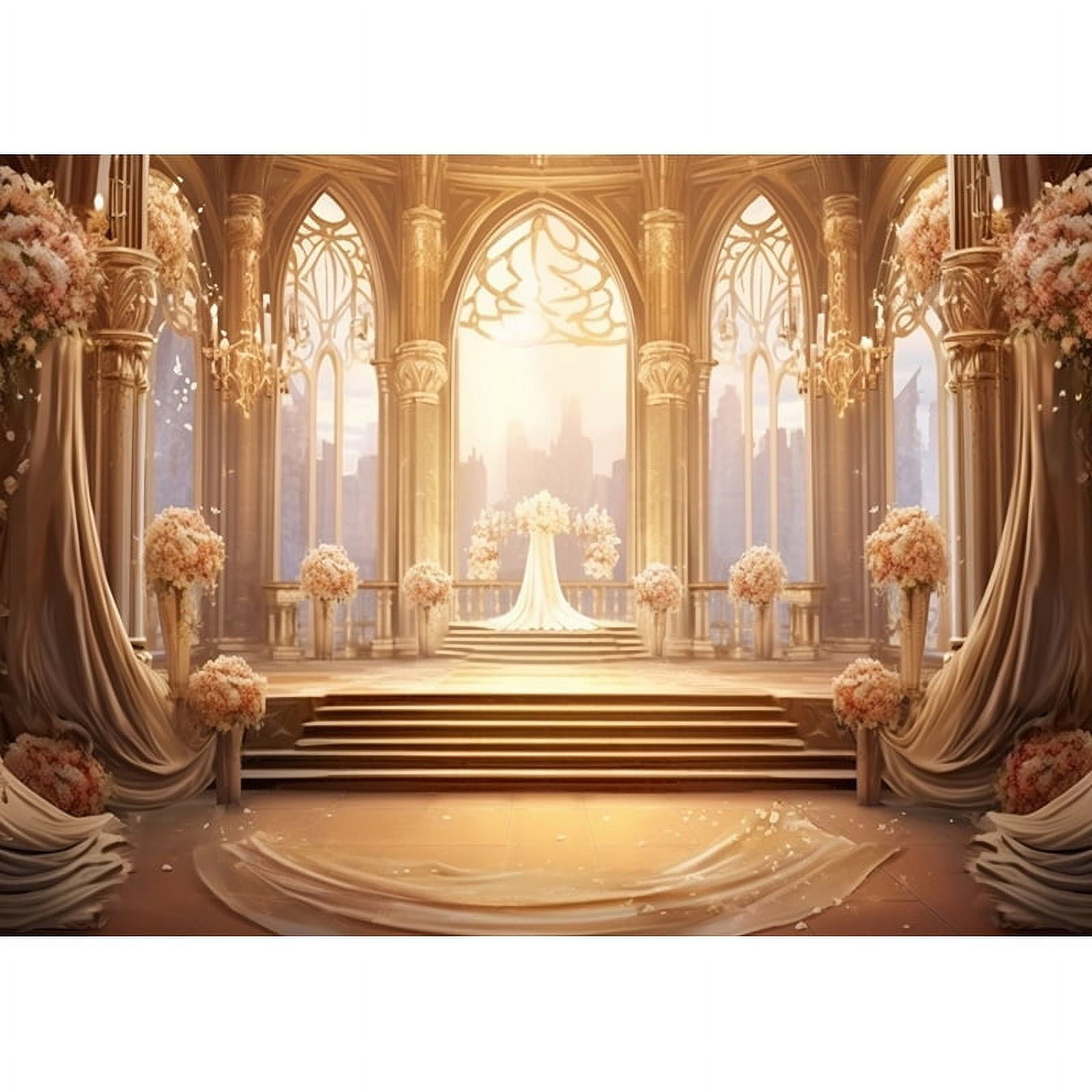 Bouquet Wedding Ceremony Stage Fantasy Photography Backdrop Props ...