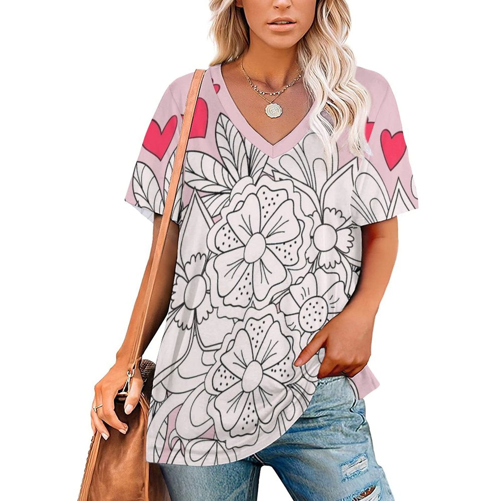 Bouquet With Love Sexy And Club Fashion Female T-Shirt Short Sleeve Off ...