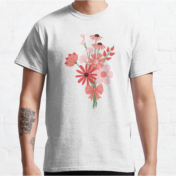 Bouquet and Bow Decorative Floral design Classic T-Shirt Vintage ...