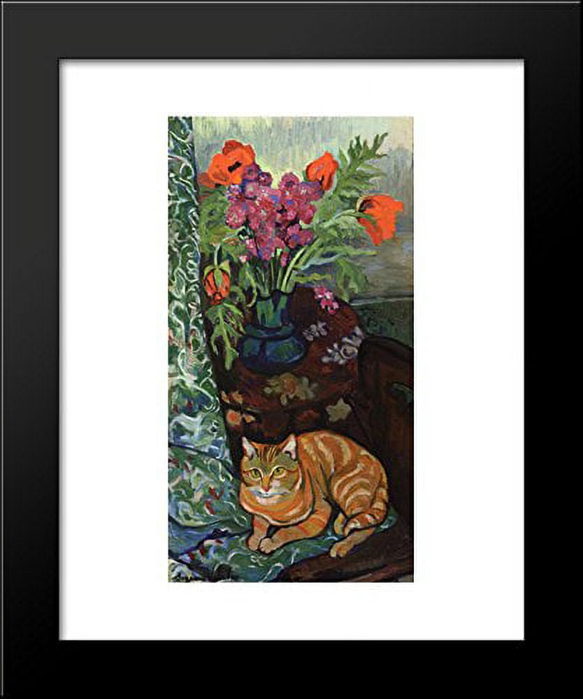 Bouquet and a Cat 20x24 Framed Art Print by Suzanne Valadon - Walmart.com