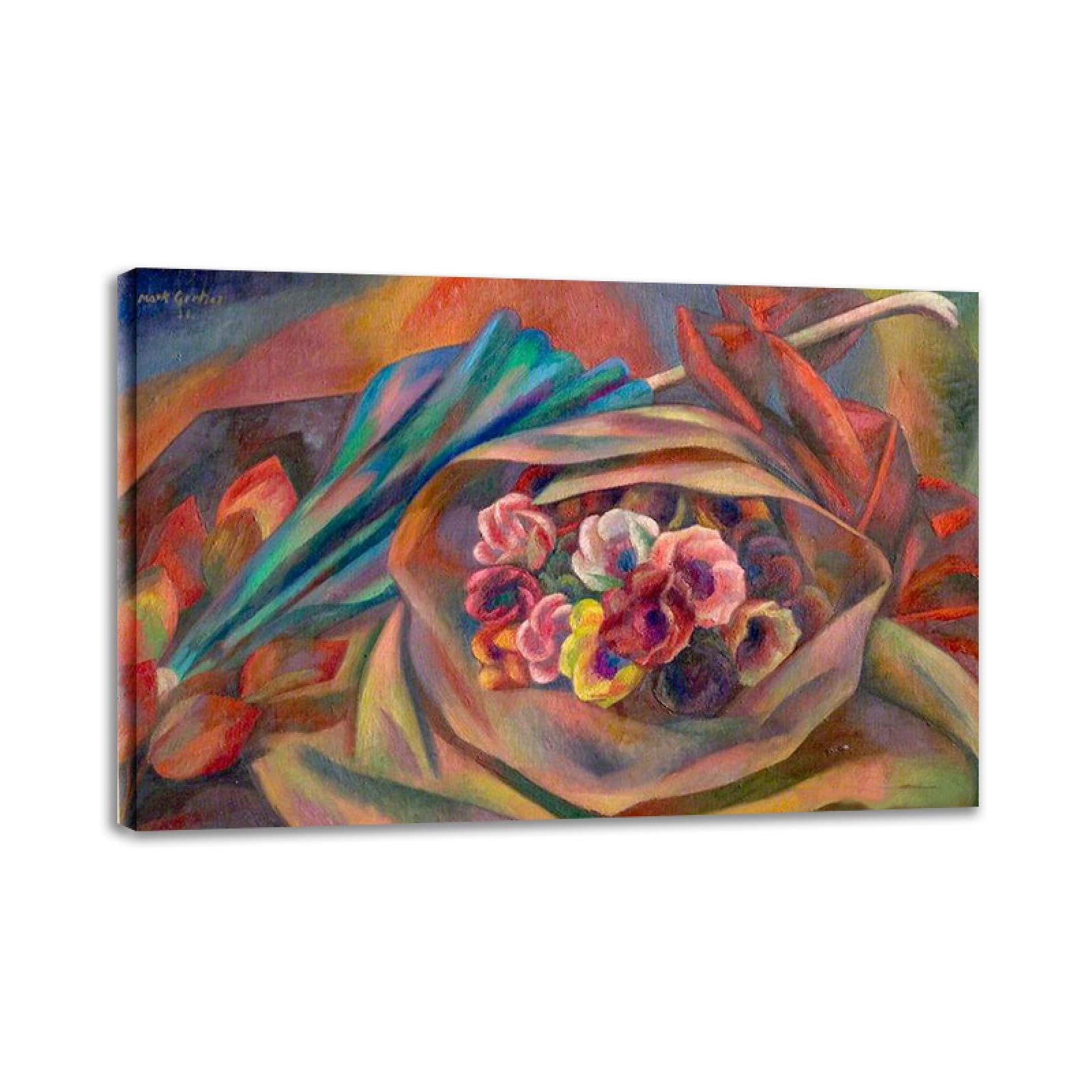 Bouquet by Mark Gertler- Famous Canvas Print- Reproduction of Famous ...
