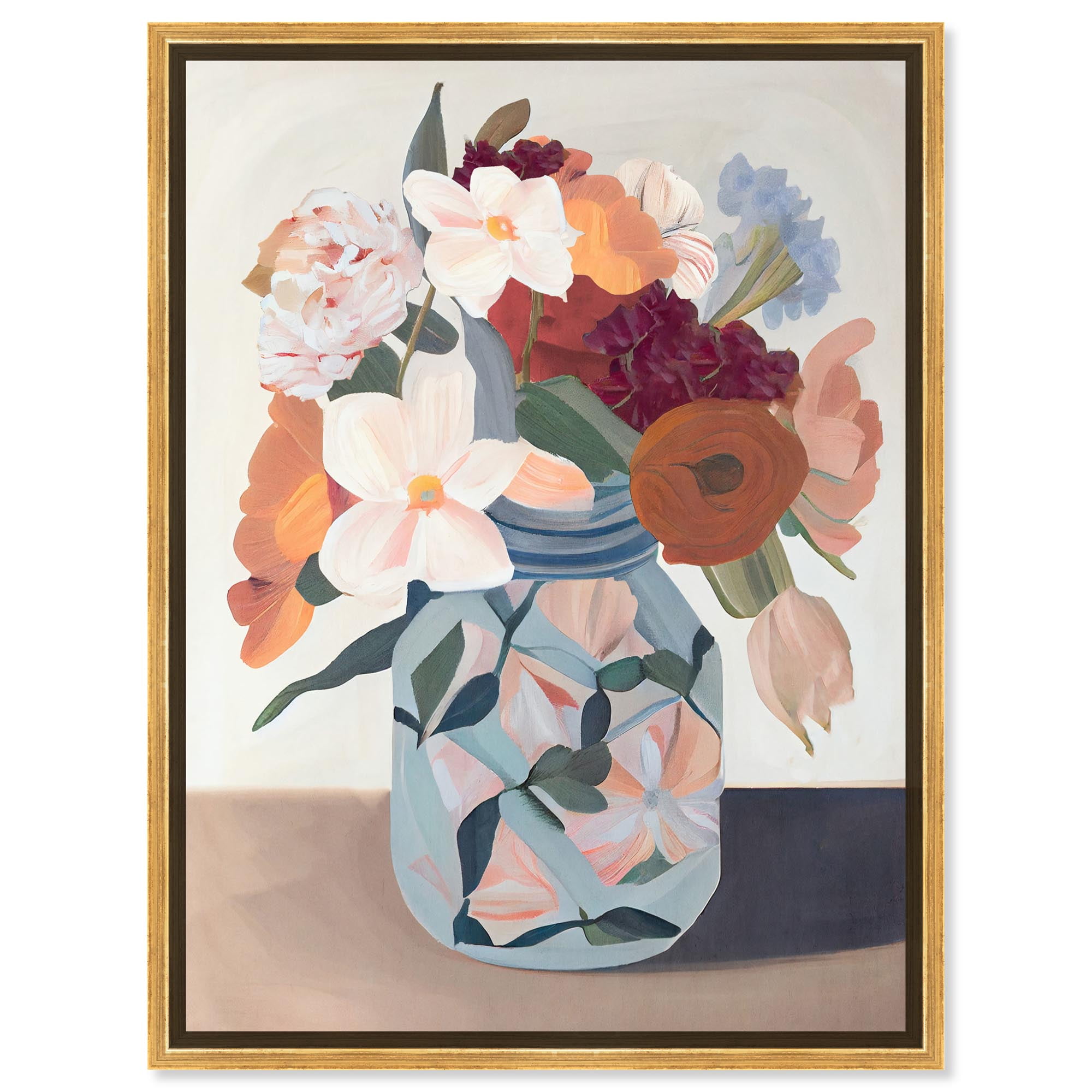 Bouquet de Primavera Canvas Midcentury Floral Wall Art by Art Remedy ...