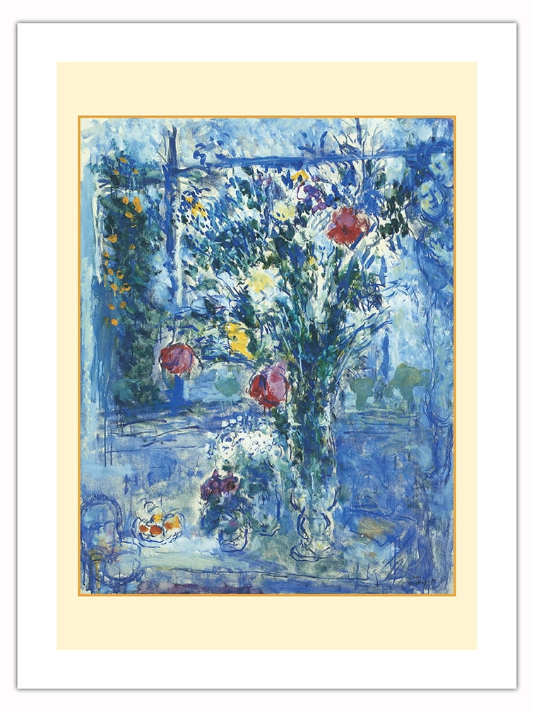 Bouquet of Flowers - Vintage Abstract Art by Marc Chagall c.1977 ...