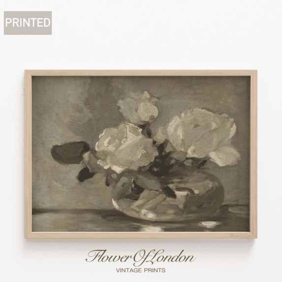 Bouquet of Roses Vintage Botanical Farmhouse Still Life Poster ...