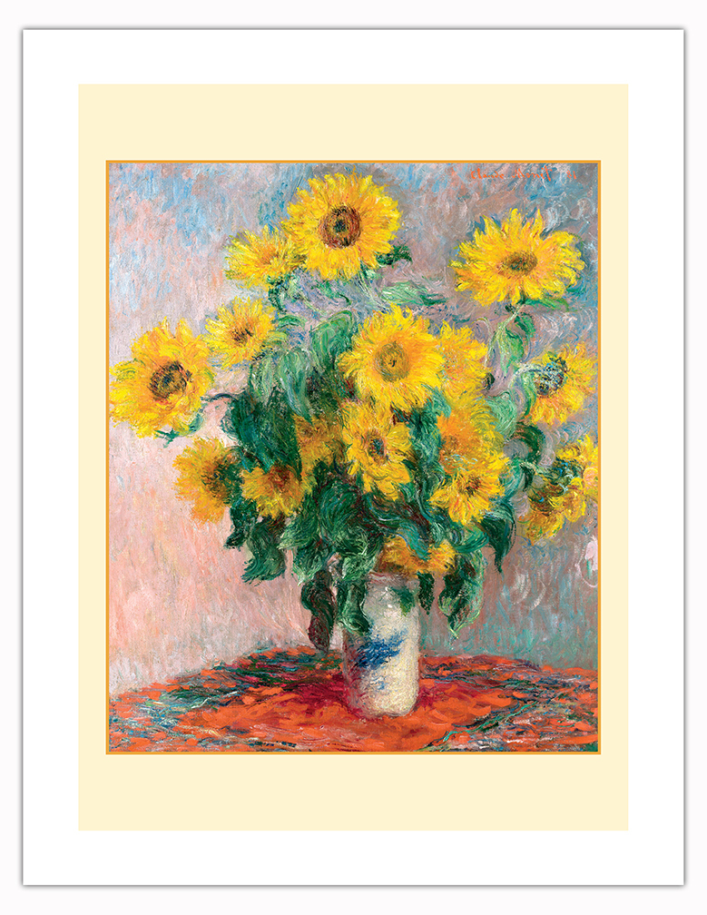 Bouquet of Sunflowers - From an Original Color Painting by Claude Monet ...