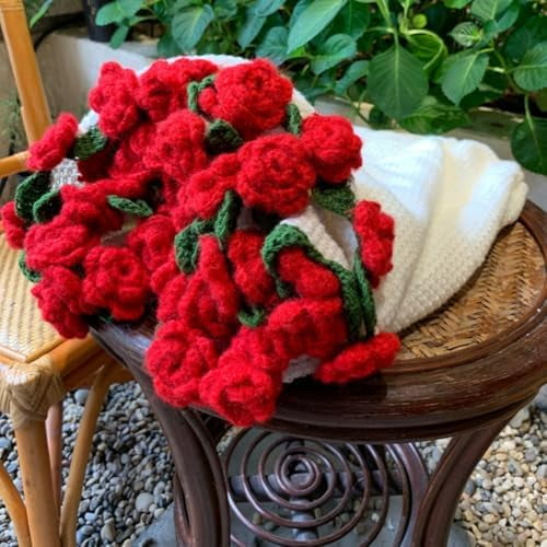 Bouquets of Roses Blanket, Handmade Crochet Rose Bouquet Throw Blanket ...