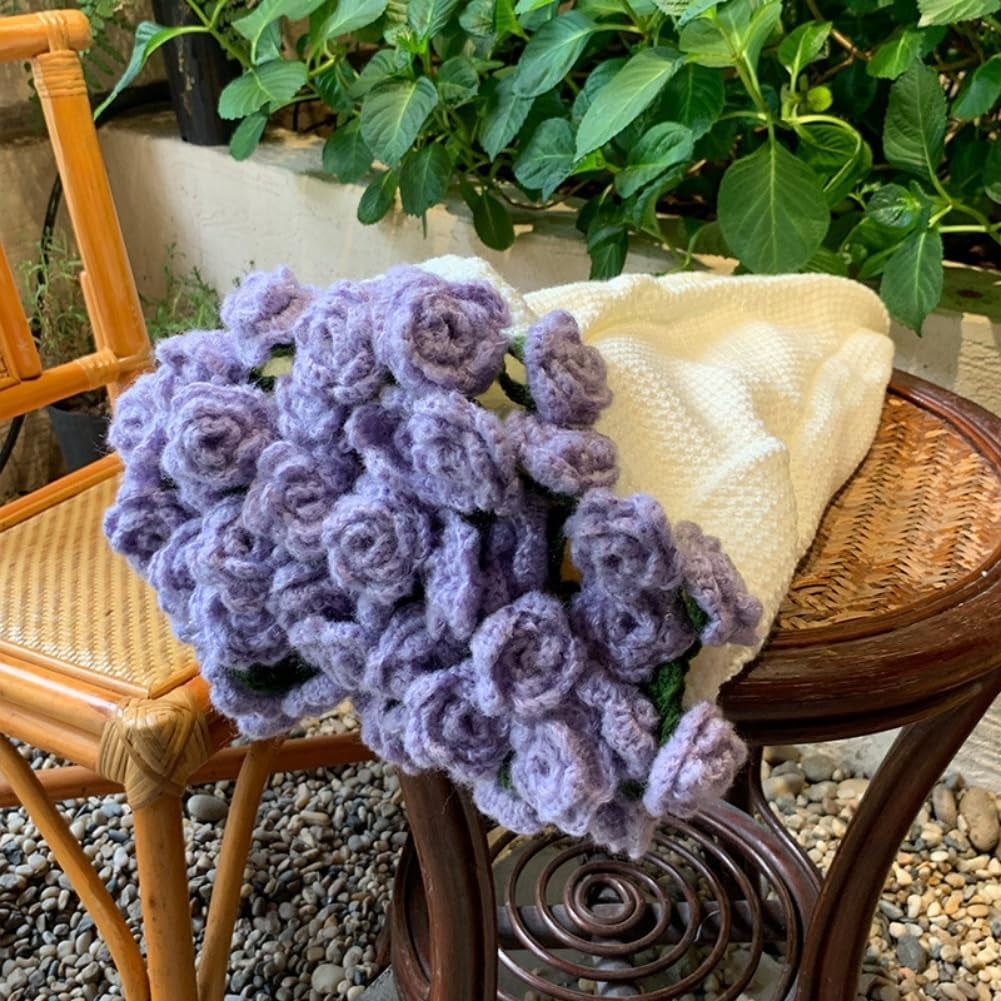 Bouquets of Roses Blanket, Handmade Crochet Rose Bouquet Throw Blanket ...