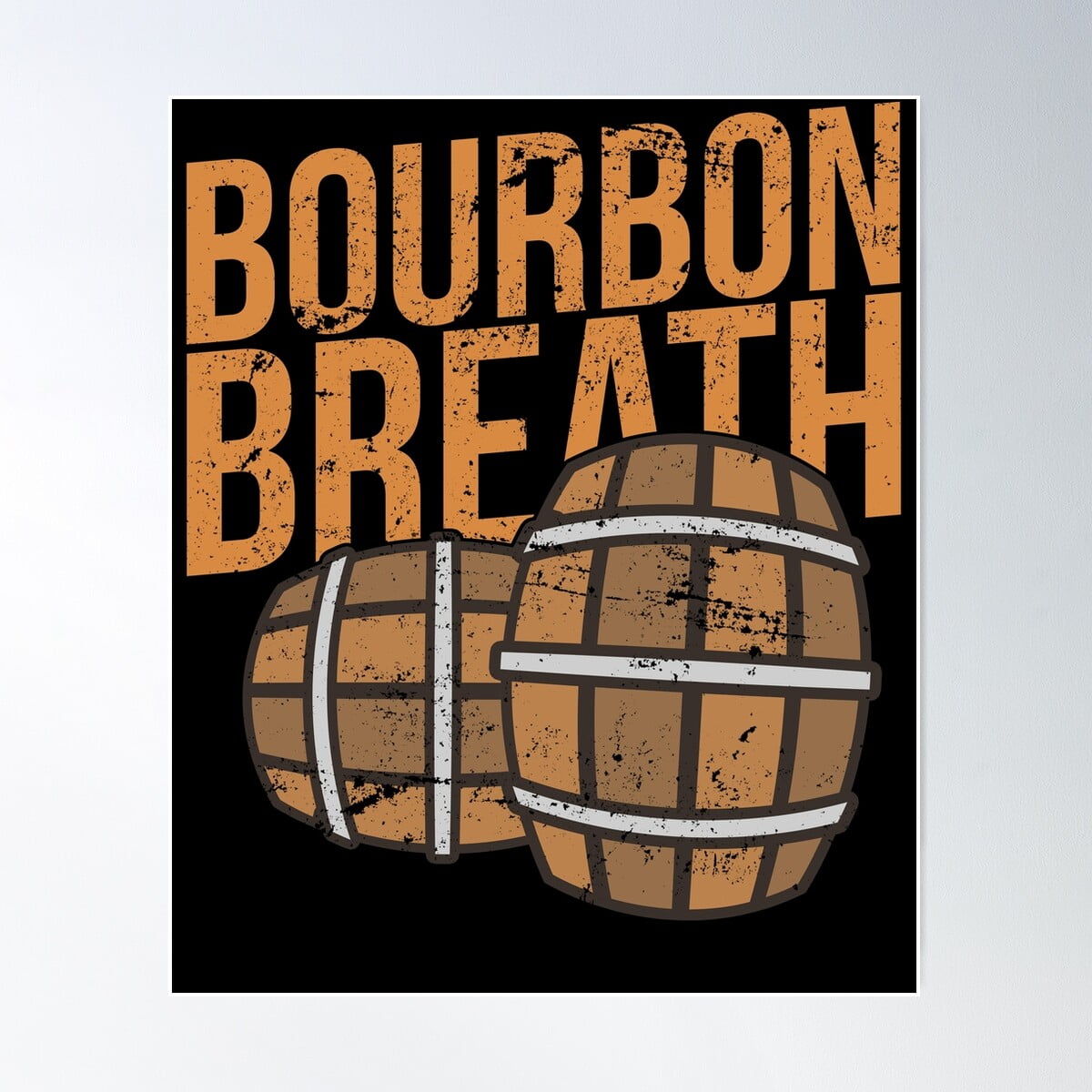 Bourbon Breath Funny Whiskey Barrel Pub Crawl Poster Wall Art, Modern ...
