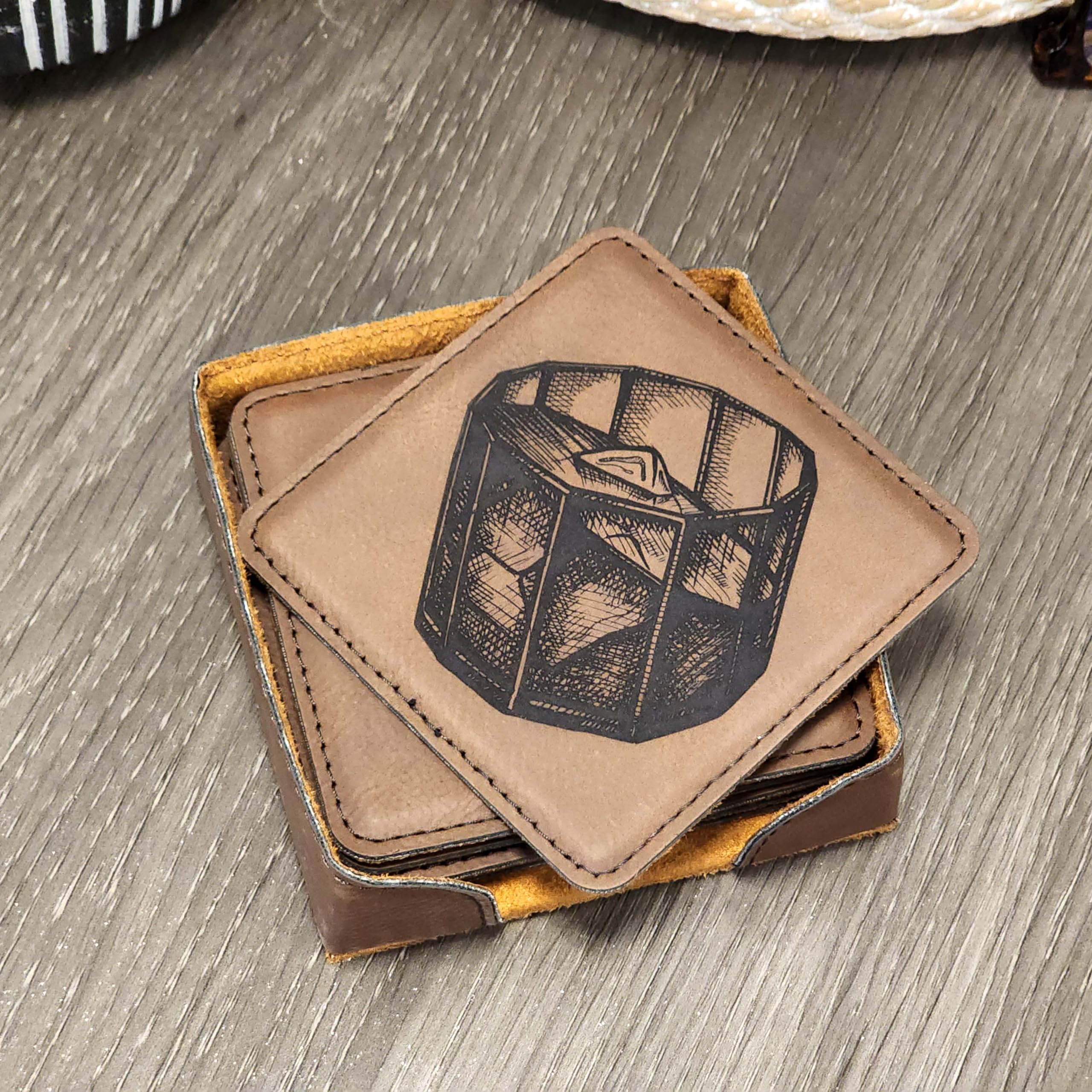 Bourbon Glass Coasters - Handmade Coasters Set of 6 - Engraved Barware ...