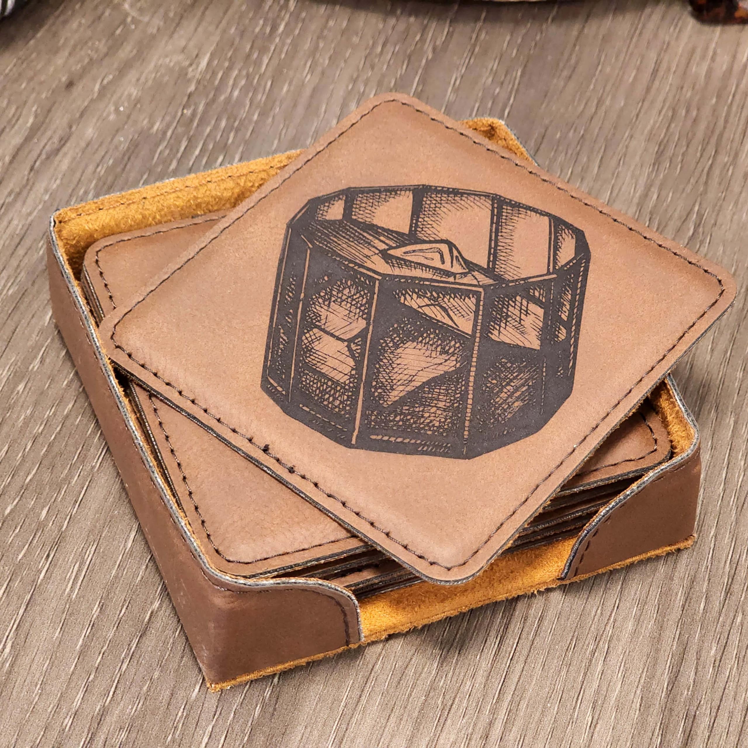 Bourbon Glass Coasters - Handmade Coasters Set of 6 - Engraved Barware ...