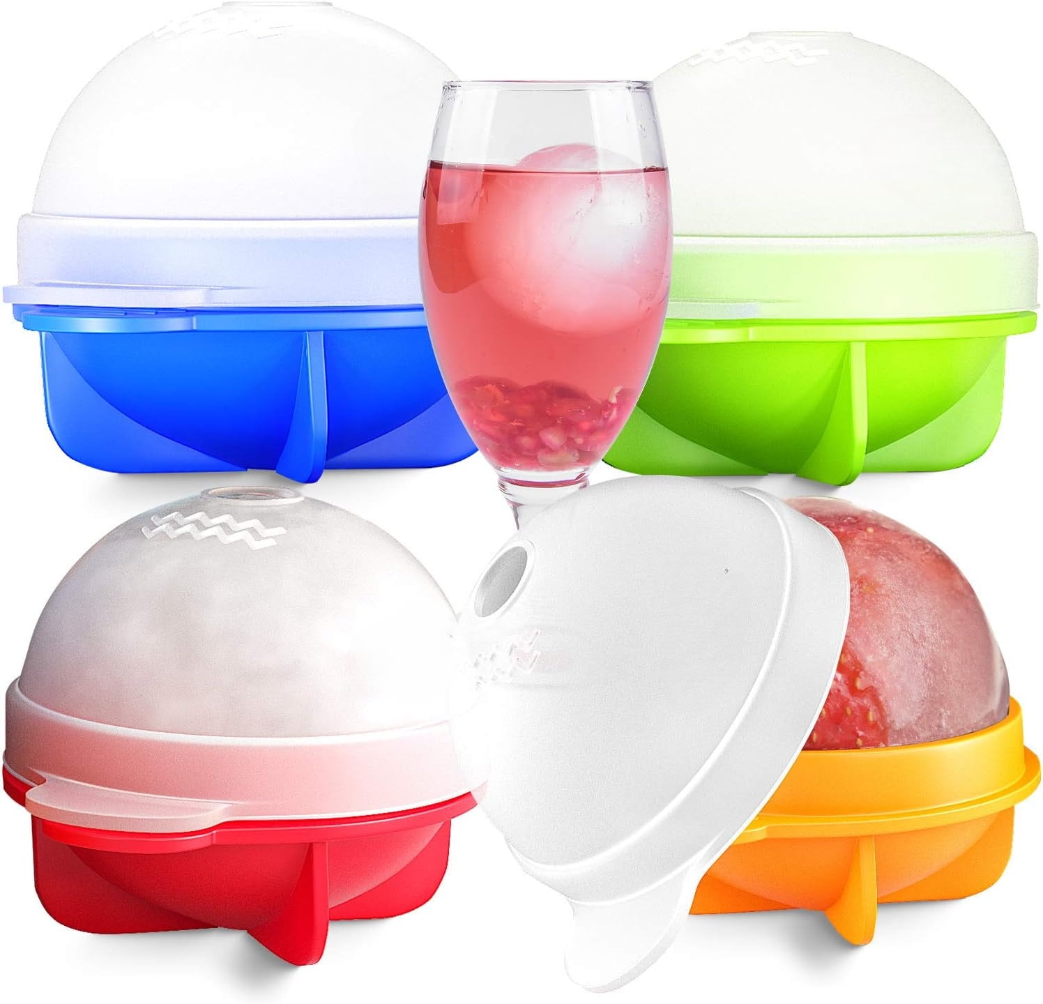Bourbon Ice Cube Molds - Round Ice Cube Mold Set Of 4-2.5 Inch - Tight ...