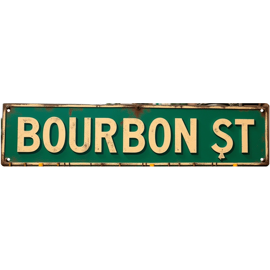 Bourbon Street Tin Sign - 16x4 Inch - Ideal for Bar, Kitchen, Man Cave ...