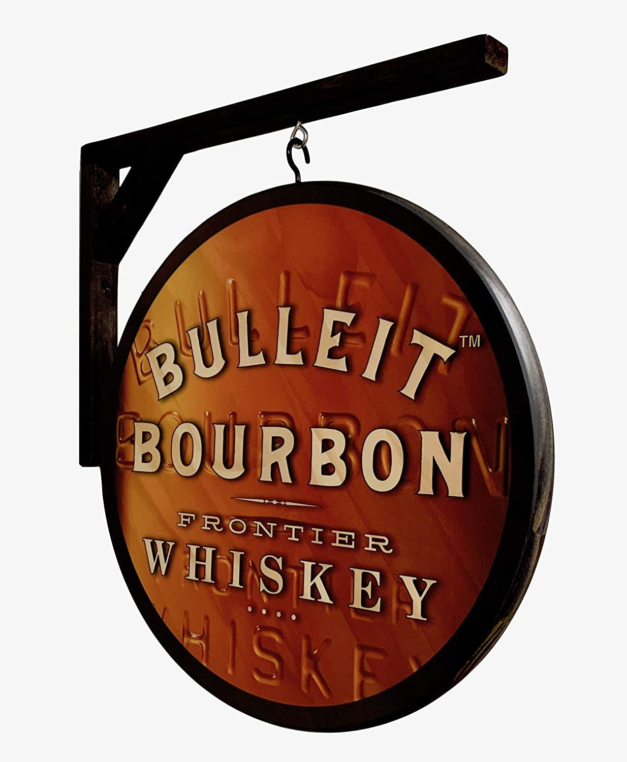 Bourbon Whiskey Pub Sign Bulleit Bourbon 15 inch Diameter Wooden Sign ...