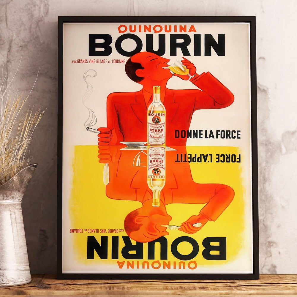Bourin Quinquina Vintage Poster Print - Bar Decor - Food&Drink Poster ...