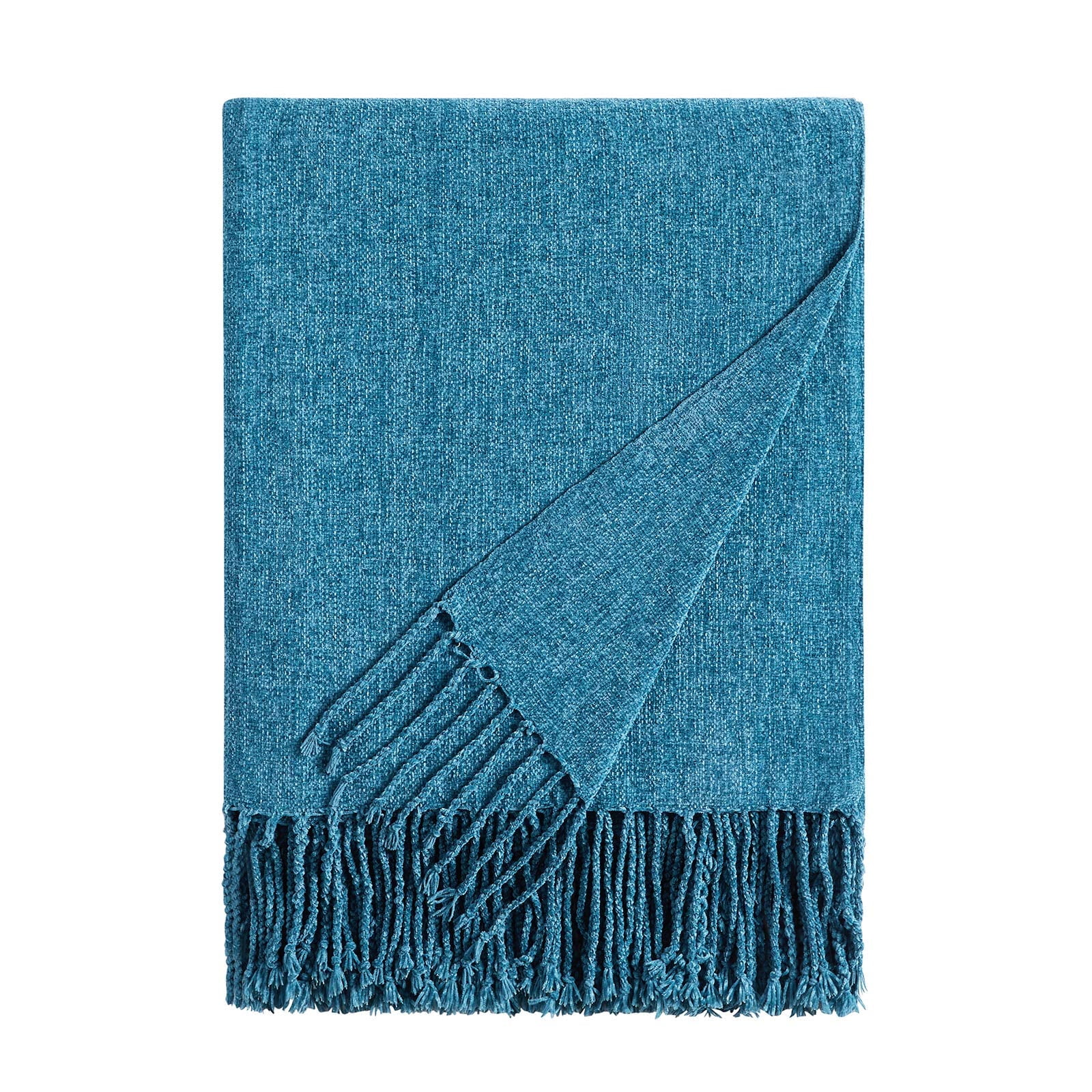Bourina Chenille Dark Blue Throw Blanket for Couch, Suitable for Adult ...