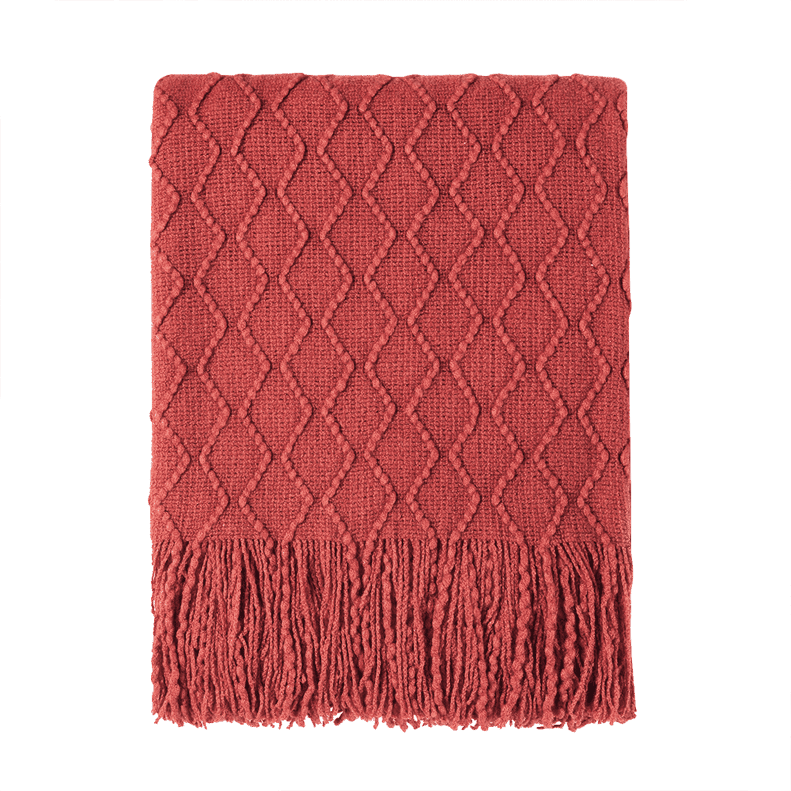 Bourina Rhombus Rust Throw Blanket for Couch, Suitable for Adult, Soft ...