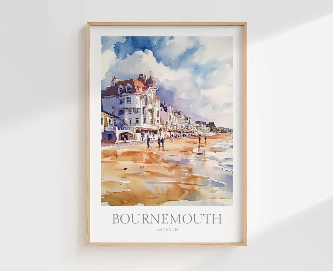 Bournemouth England Poster Home Decor Wall Art Poster, Unframed Size ...