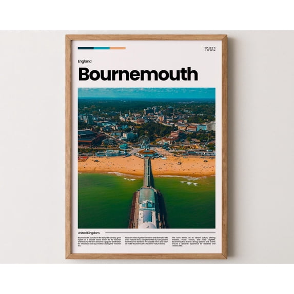 Bournemouth Poster Bournemouth Print Bournemouth Photo Bournemouth Art ...