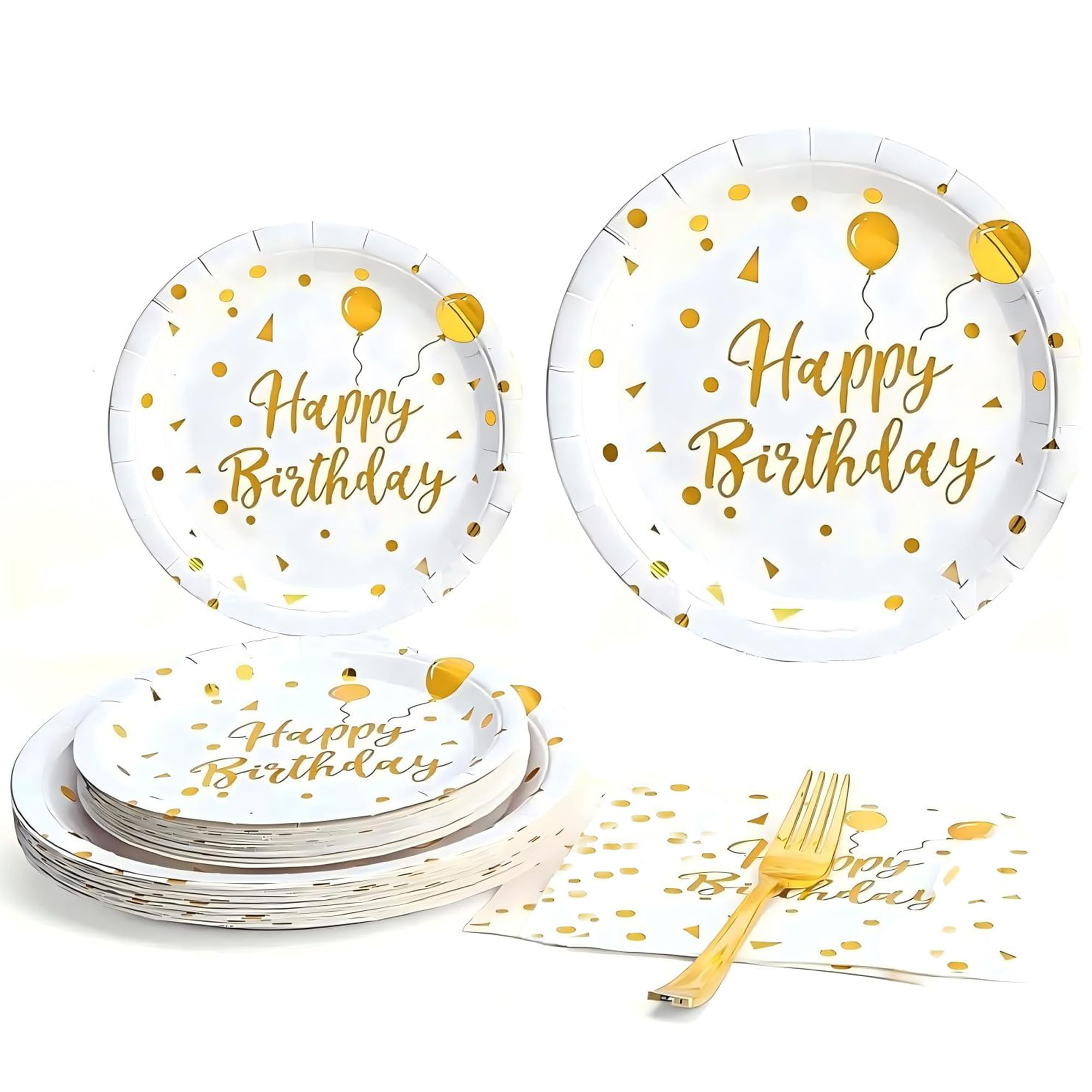 Bourns 100PCS Birthday Decorations SSF20 Plate Set,Happy Birthday ...