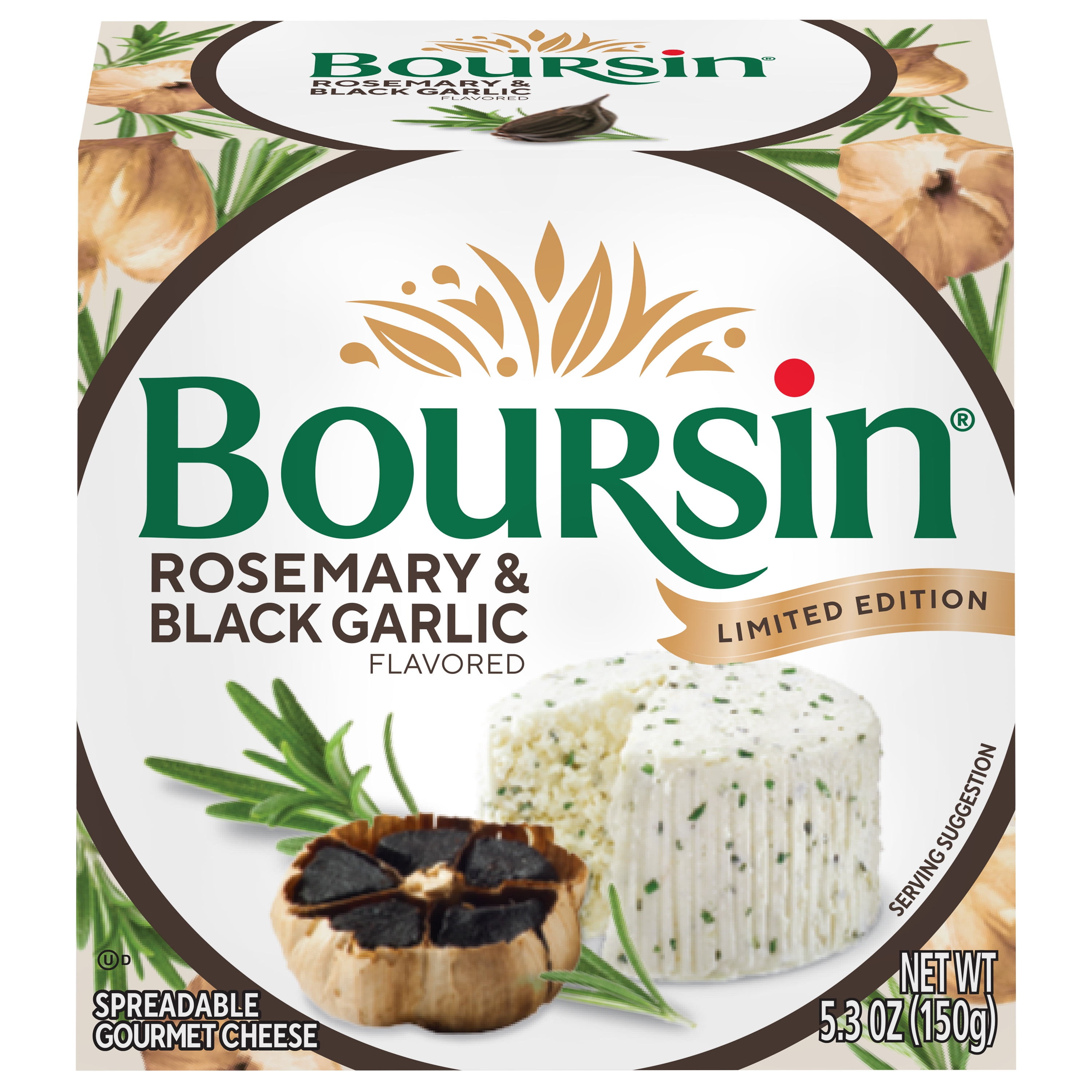 Boursin Rosemary Black Garlic Cheese Spread, 5.3oz, Box, Puck ...