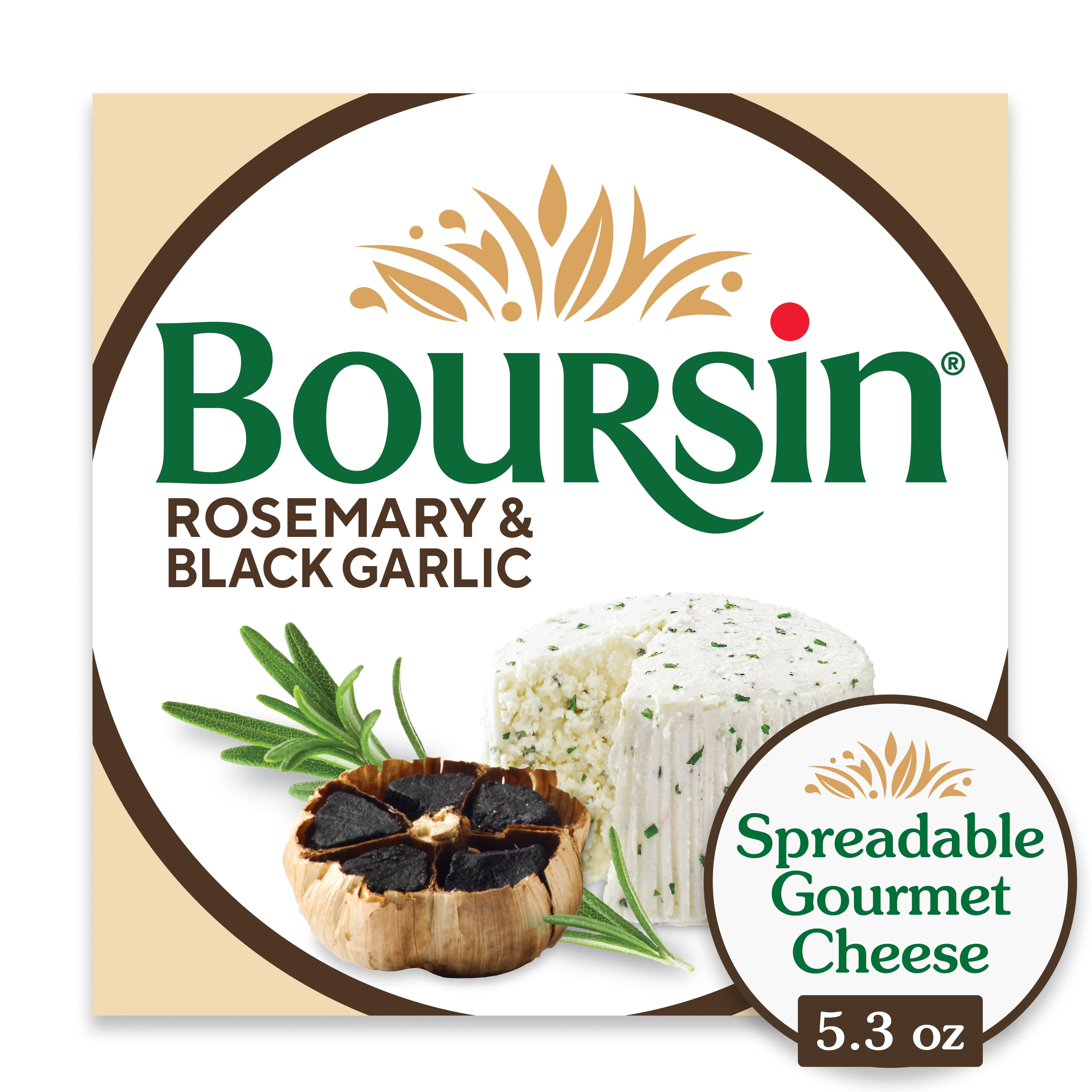 Boursin Rosemary Black Garlic Cheese Spread, 5.3oz, Box, Puck ...